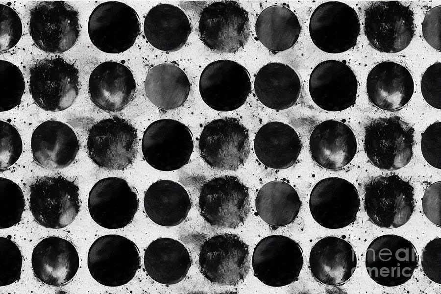 Seamless Painted Polka Dot Circles A Black And White Artistic Acrylic ...