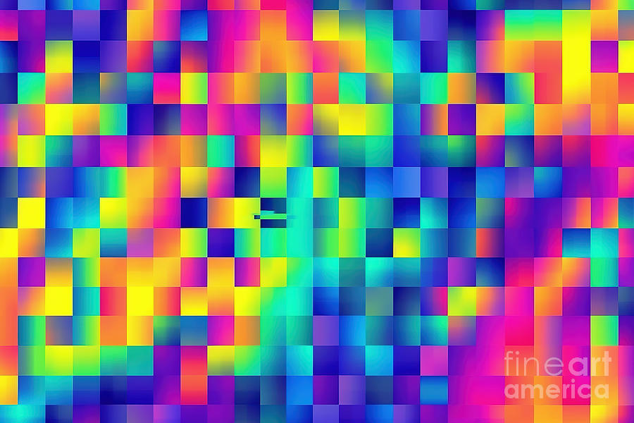 Seamless Psychedelic Rainbow Heatmap Gradient Gingham Checker Square ...