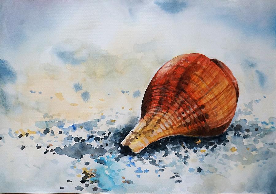 Seashell on the beach Painting by PC Teoh | Fine Art America