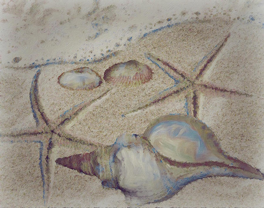 Sandy Seashells Digital Art by Wishes and Whims Originals By Michelle ...