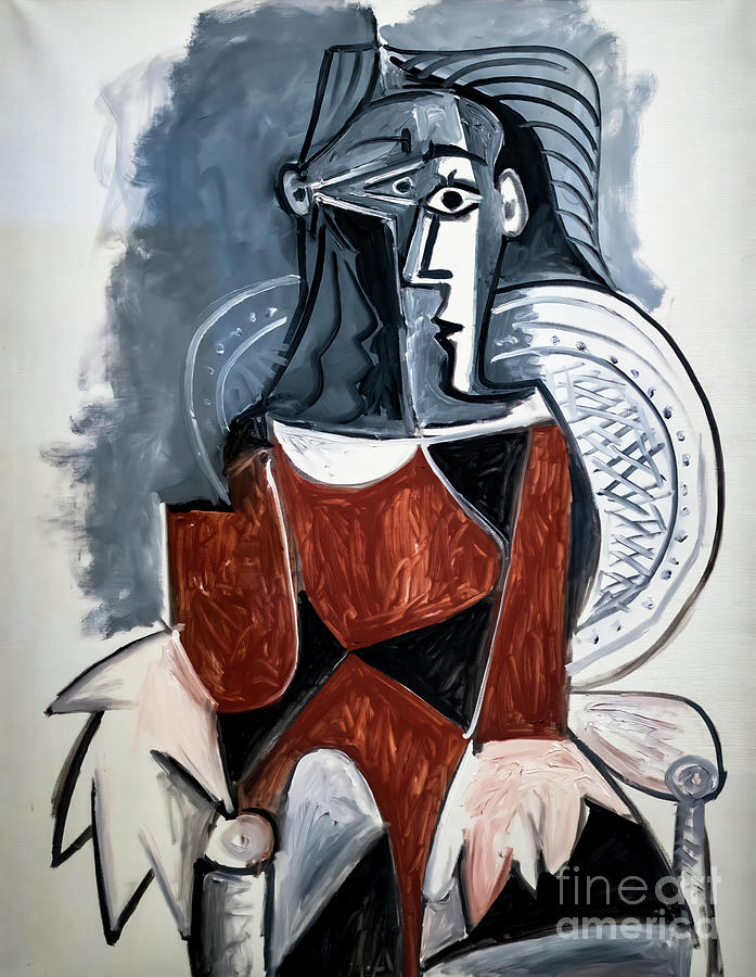 Seated Woman in an Armchair by Pablo Picasso 1960 by Pablo Picasso