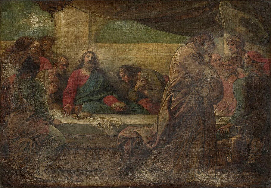 Second Sketch for The Last Supper 1786 Painting by Benjamin West - Pixels