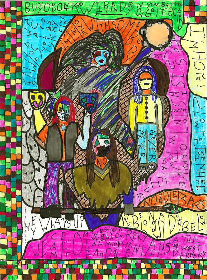 Self Portrait Panel 7 Drawing by Patchwork Heretic - Fine Art America