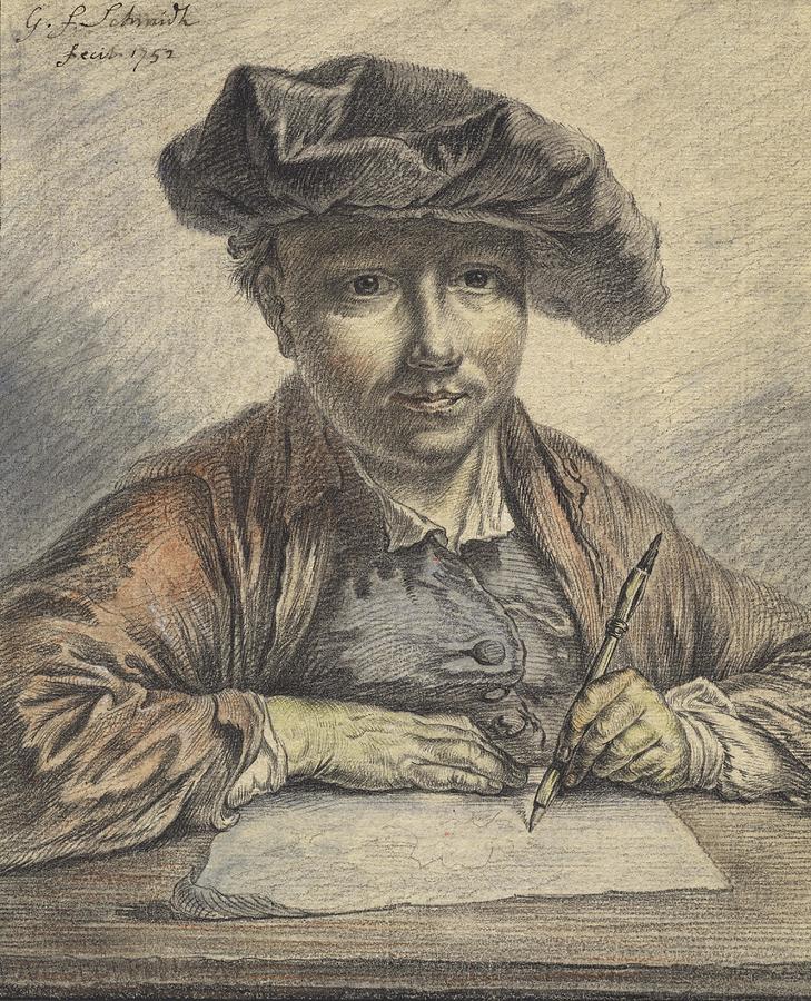 SelfPortrait Sketching art Drawing by Georg Friedrich Schmidt German ...
