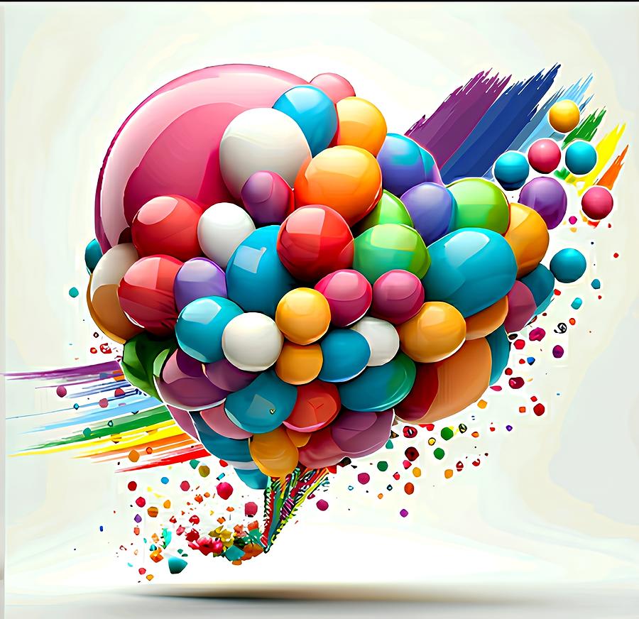 Semi heart shape balloon arrangement Digital Art by Jae Roma - Fine Art ...