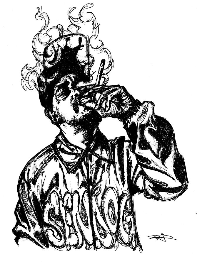 Sen Dog Drawing by SKIP Smith - Fine Art America