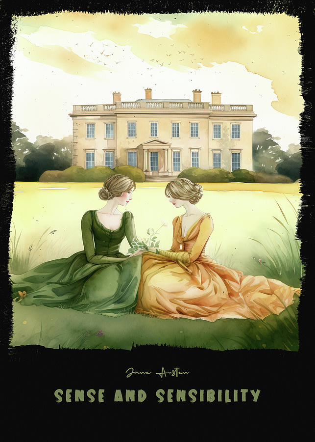 Sense and Sensibility Book Cover Digital Art by Inspirowl Design - Fine ...