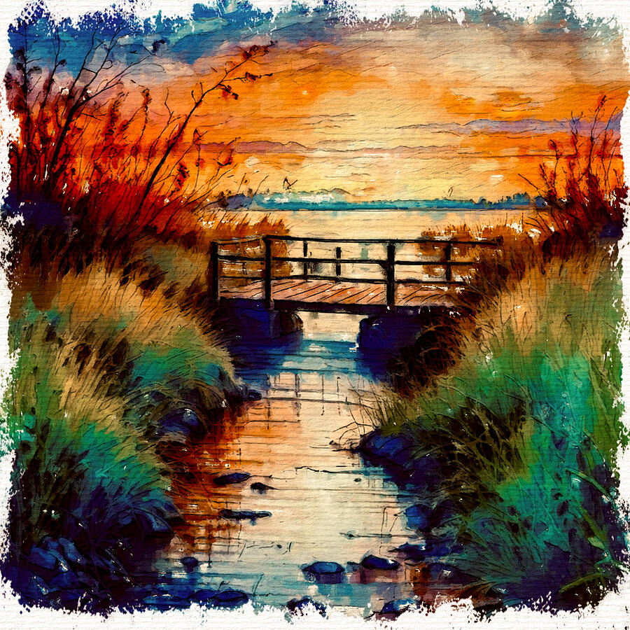 September river evening sky Digital Art by Silver Pixie - Fine Art America