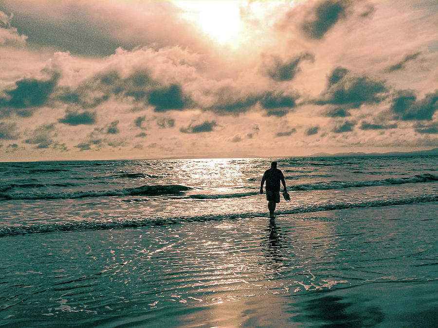 Setting Sun over the Beach Photograph by Alice Grove - Pixels