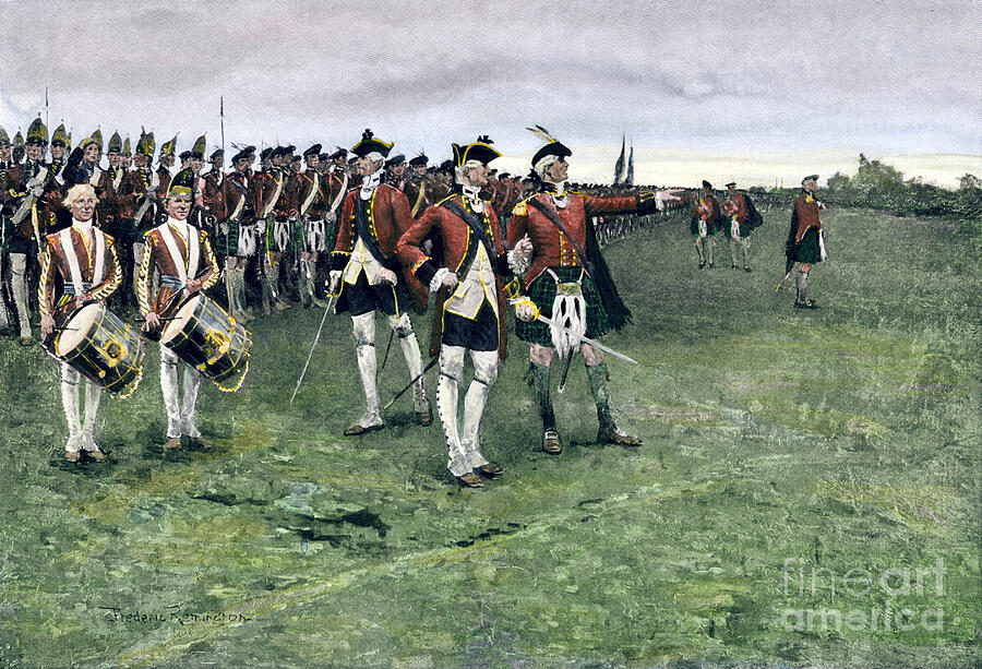 Seven Years War, General James Wolfe gathering his troops in the Plains ...