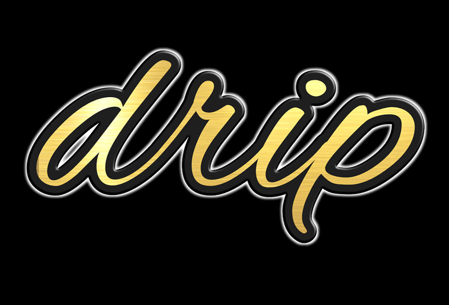 Shiny Black And Gold Drip Word Design Ver1 Digital Art By Donald Lawrence
