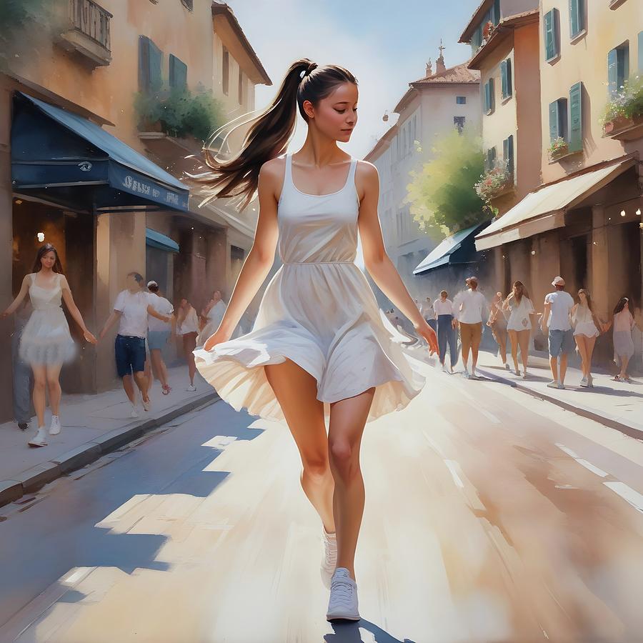 Shuffle Dancing On The Street Digital Art by Miezette Art - Fine Art ...