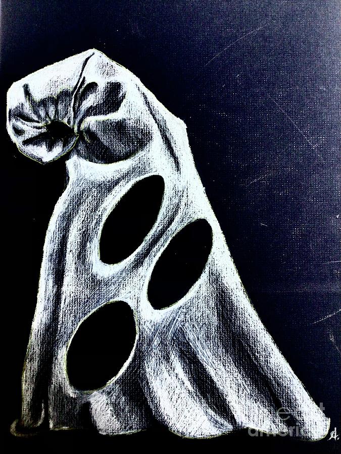 Side Eye Ghost Drawing by Five Bees Studio - Fine Art America
