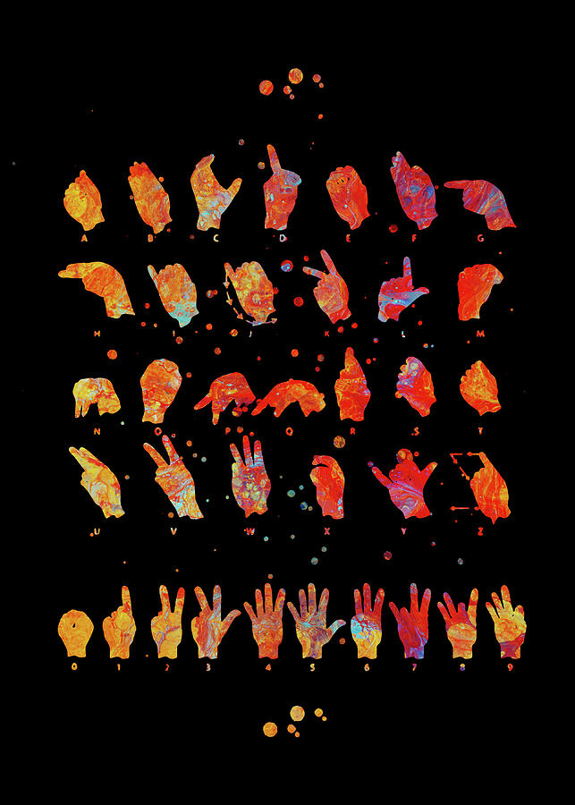 Sign Language Alphabet Watercolor Print, Audiology Art, American Sign ...