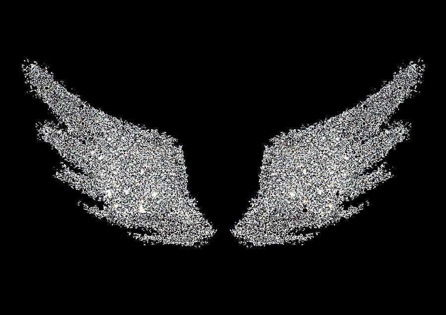 Glamorous Silver Angel Wings Mixed Media by The Empress Gallery of ...