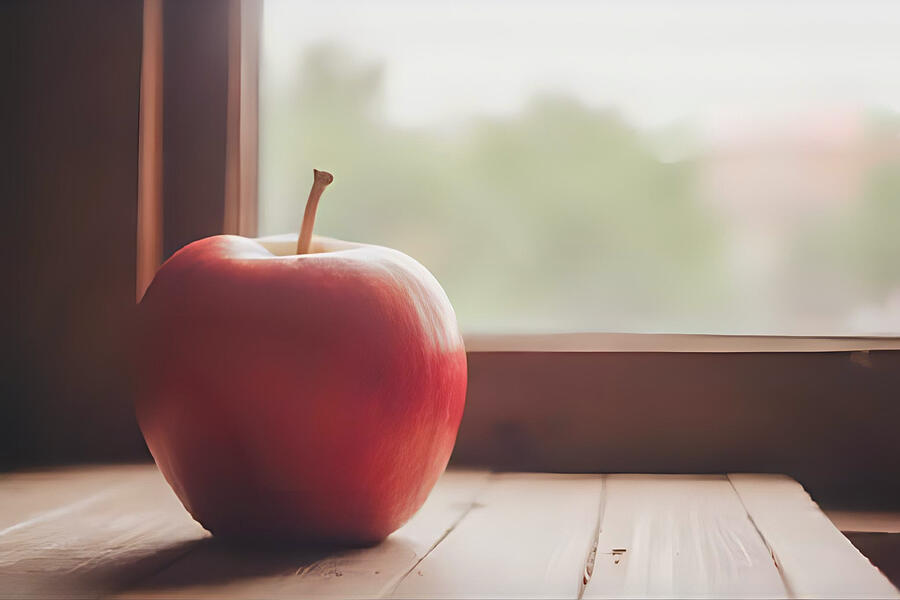 Single Apple Mixed Media by Nina Prommer - Fine Art America