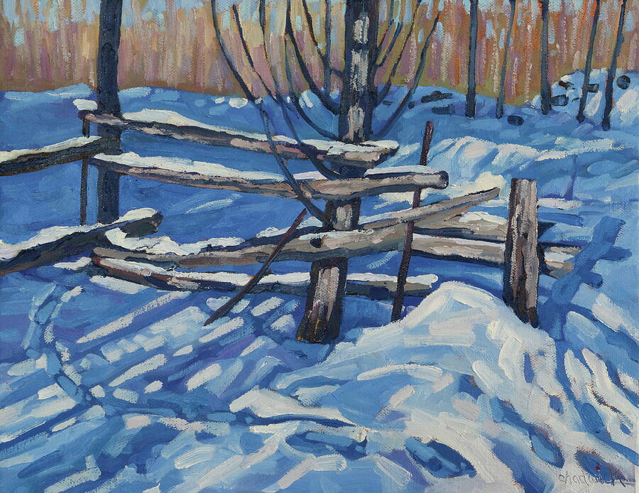 Singleton Split Cedar Fence Painting by Phil Chadwick - Fine Art America