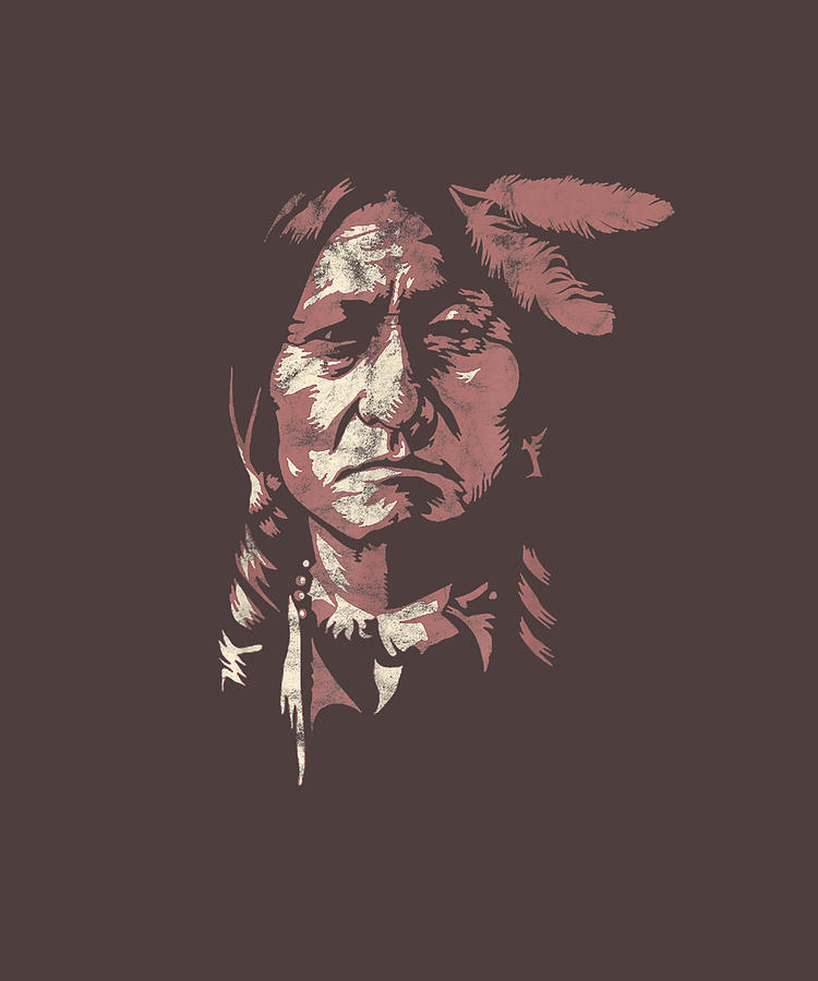 Sitting Bull Native American Chief Indian Warrior Men Women Drawing by ...