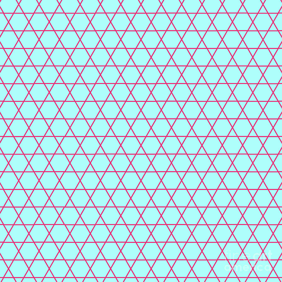 Six Pointed Star Weave Grid Pattern in Light Aqua And Raspberry Pink n ...