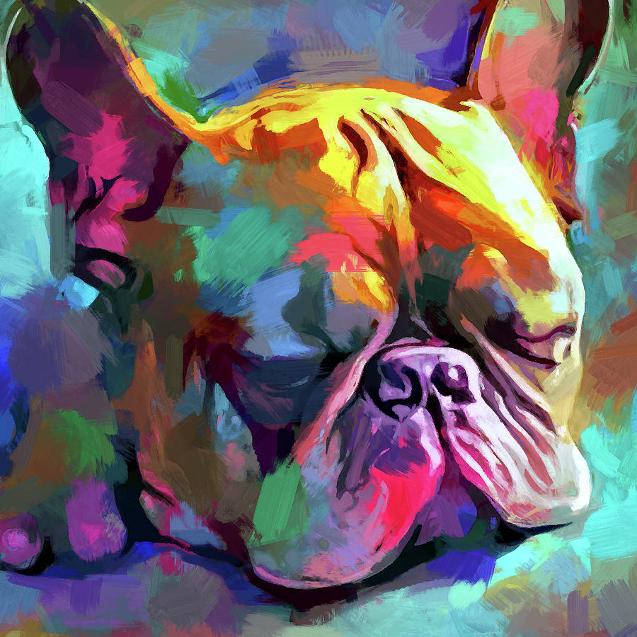 Sleeping Frenchie 2 Painting by Chris Butler - Fine Art America