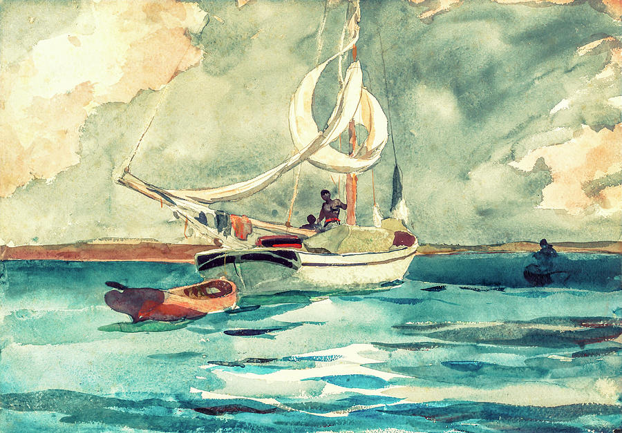 Sloop Nassau by Winslow Homer Painting by Winslow Homer - Fine Art America