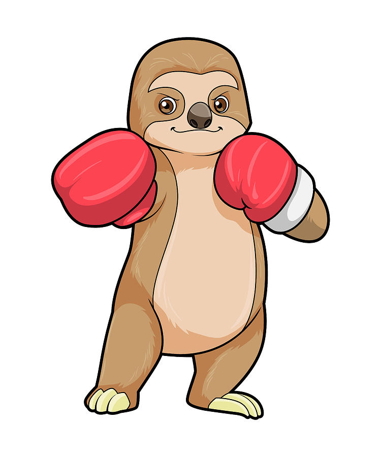 Sloth as Boxer with Boxing gloves Painting by Markus Schnabel - Pixels