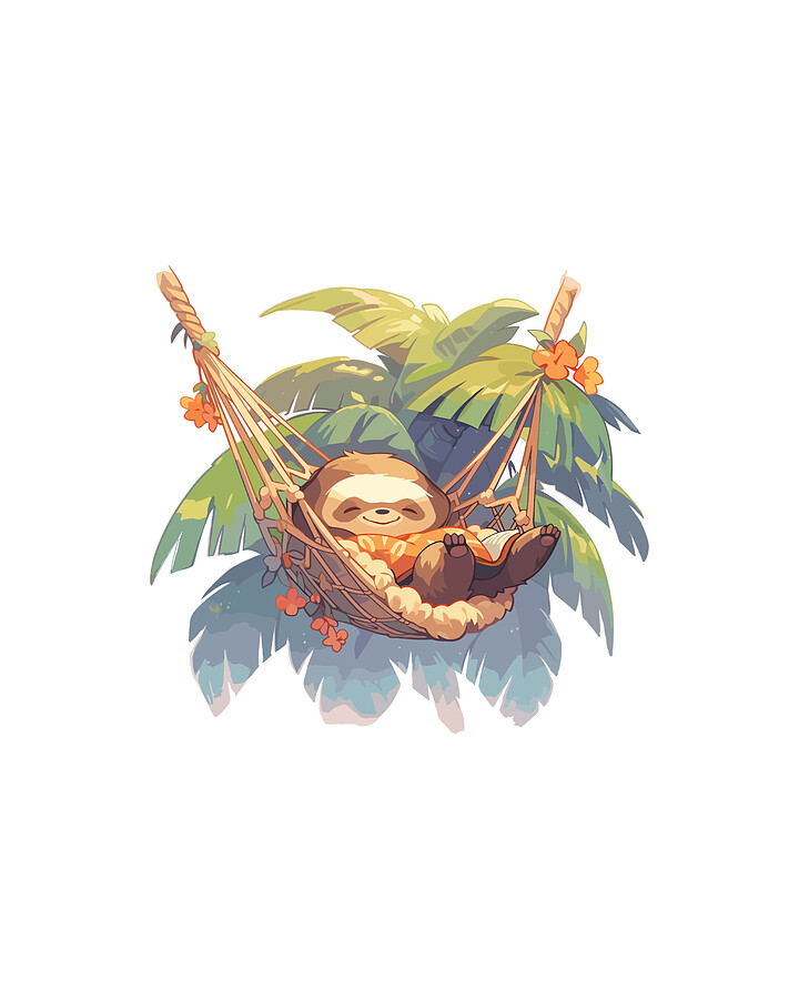 Sloth Hammock Sloths Sloth Palm Digital Art by Steven Zimmer - Fine Art ...