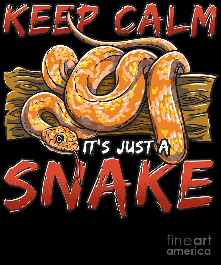Snake Design For Reptile Fans Keep Calm Its Just A Snake Digital Art by ...