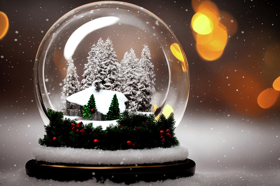 Snow Globe With Glare Effect Digital Art by Ravadineum Design - Fine ...