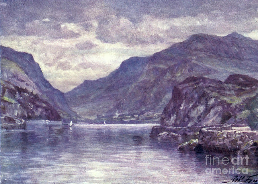 Snowdon from Llanberis Lake g1 Drawing by Historic Illustrations | Fine ...