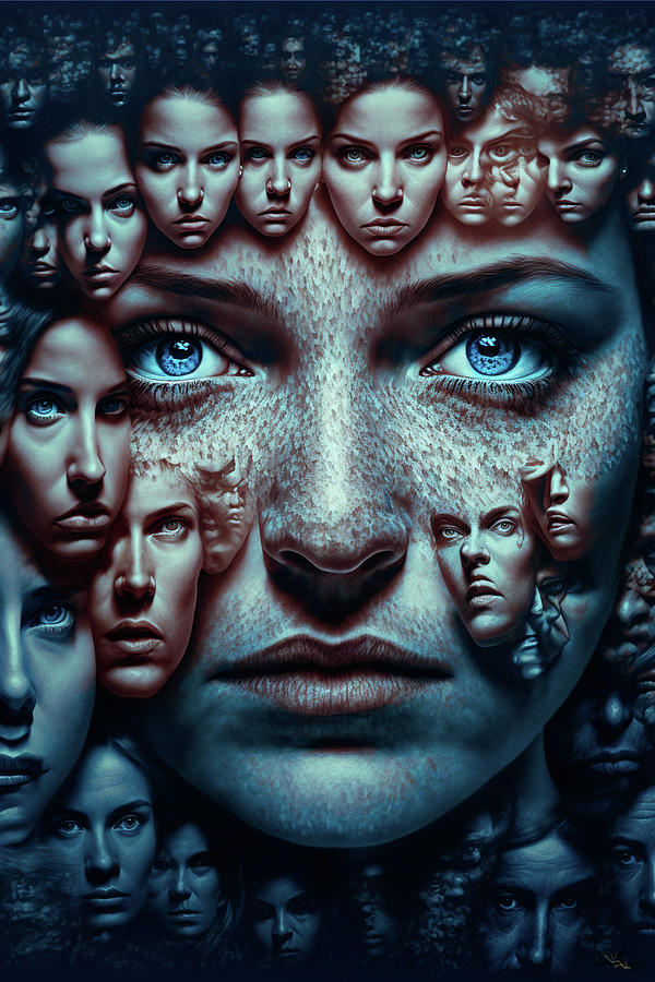 So Many Faces 5 Digital Art by Andrea Lawrence - Fine Art America
