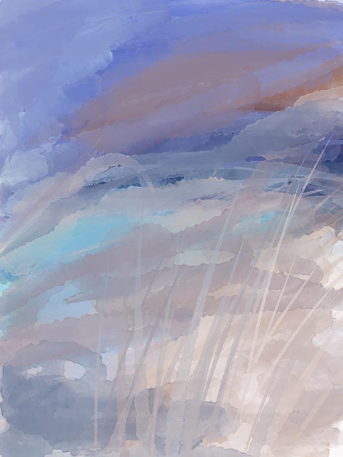 Soft Blue-beige Abstraction Painting by Masha Batkova - Pixels