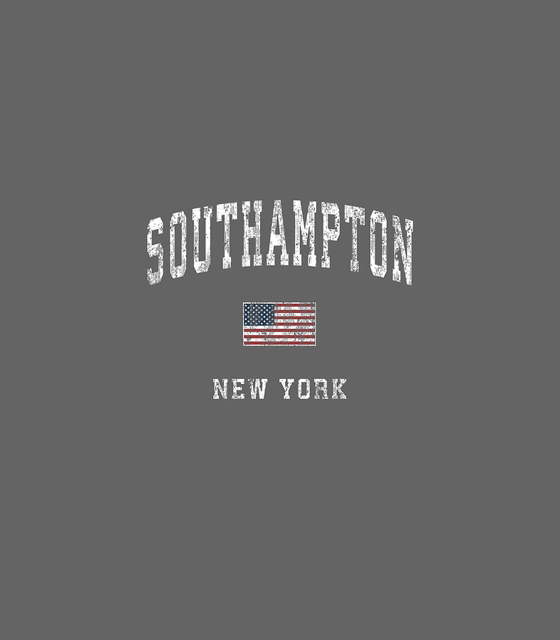 Southampton New York NY Vintage American Flag Sports Design Digital Art ...