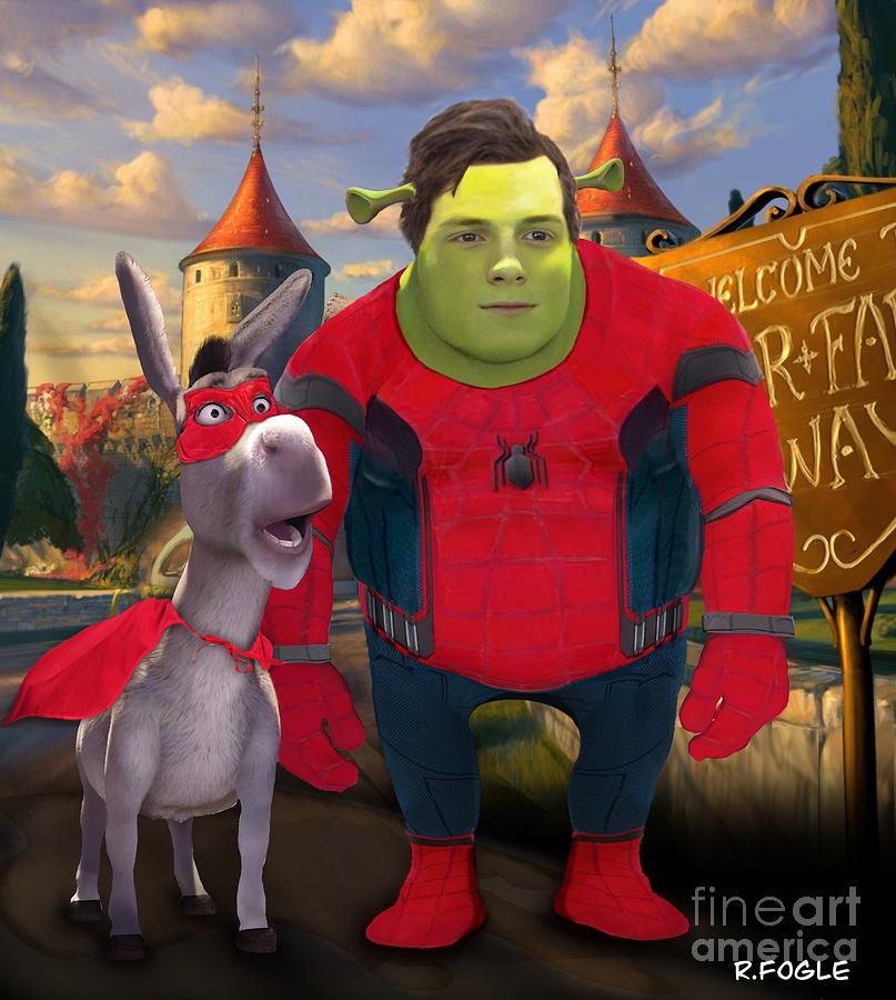 Spiderman Shrek Digital Art by Rebekah Fogle - Pixels