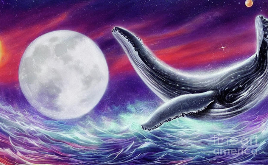 Splash Under the Moon Light Digital Art by Kelssem Quintal - Pixels