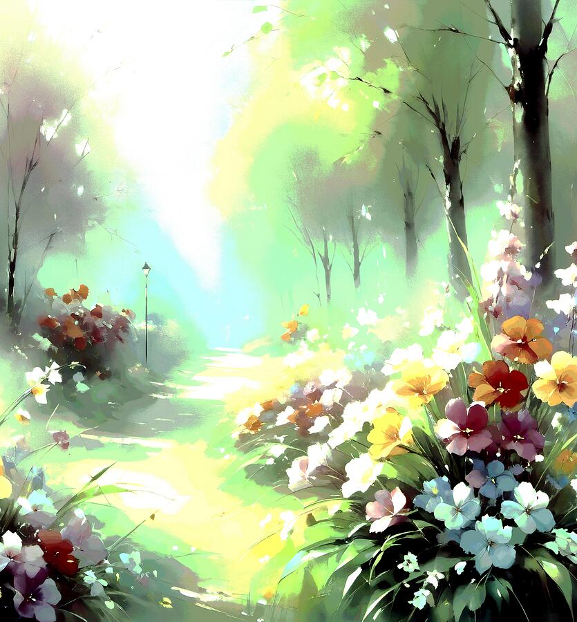 Spring flowers in forest Digital Art by Ruth Digital vision - Fine Art ...