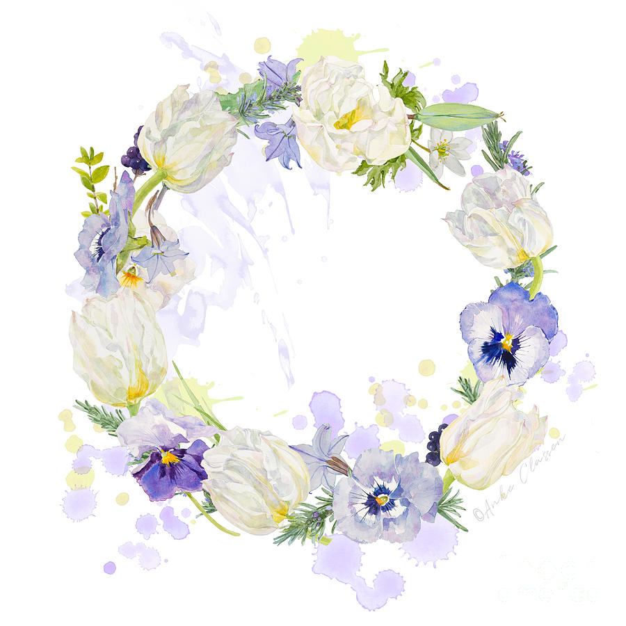 Spring Wreath 002 Painting by Watercolorwild Graphics - Pixels