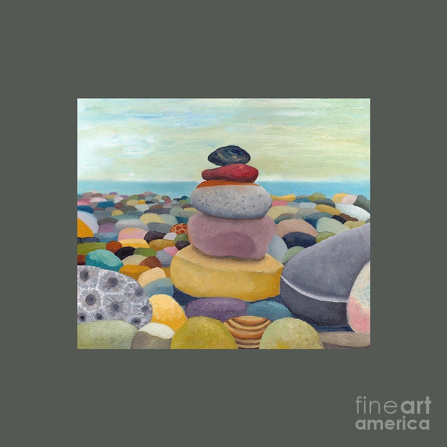 Stacking Stones Drawing by Connie A Stephenson | Pixels