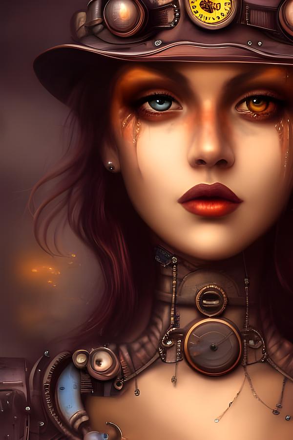 Steampunk Art Zoe Digital Art By Lesa Fine Fine Art America