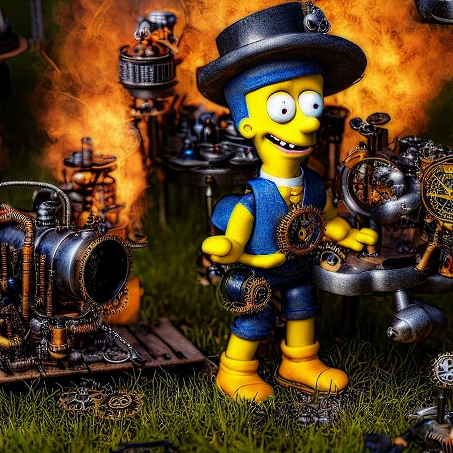 Steampunk Bart Simpson Digital Art by Bob Smerecki - Pixels