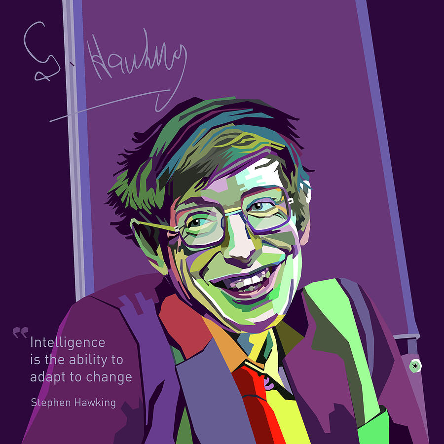Stephen Hawking Digital Art by Sethu Madhavan