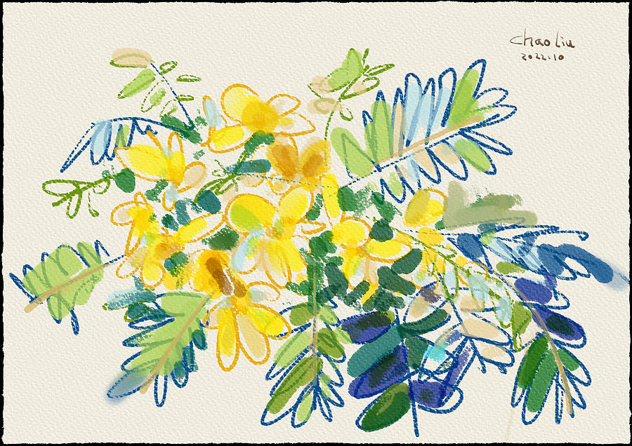 Still Life Flowers #2 Digital Painting Drawing by Chao Liu - Fine Art America