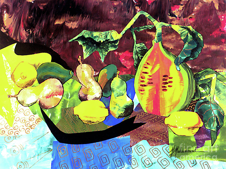 Still Life With Melon Mixed Media by Marcella Muhammad - Fine Art America