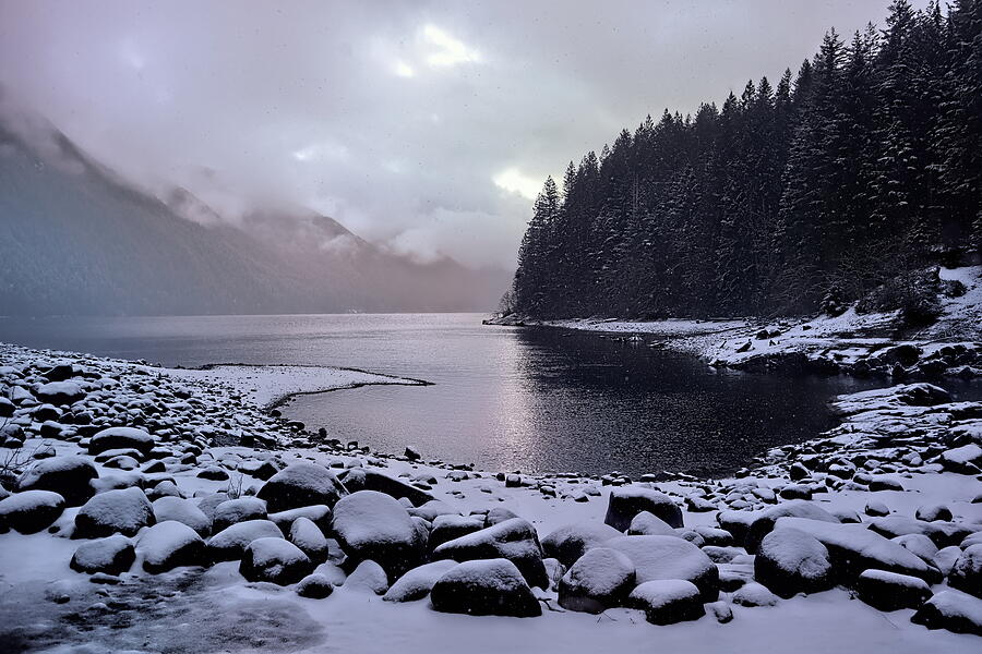 Stormy Lake Snow Shorelines Photograph by Ian McAdie - Fine Art America