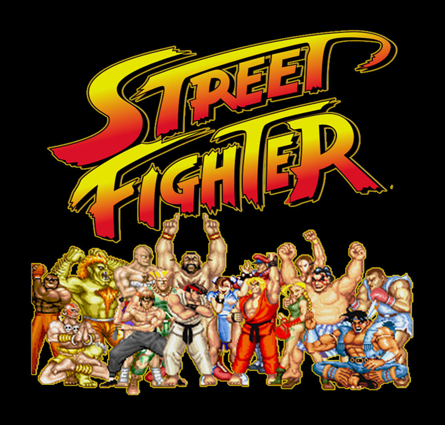 Street Fighter Retro Game Digital Art By Gene Bradford