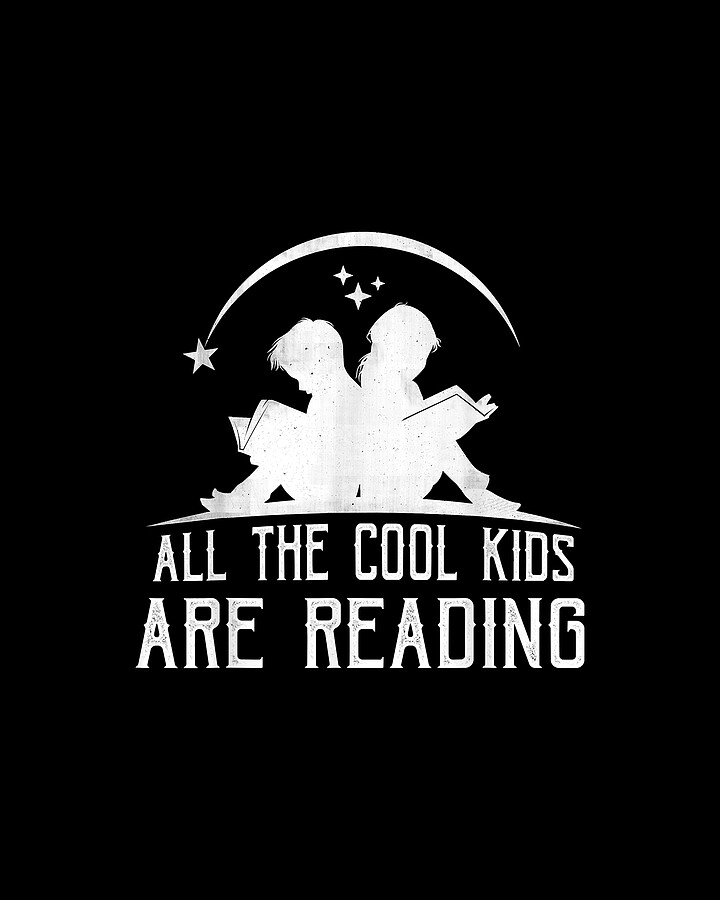 Strong All The Cool Kids Are Reading Books Shirt Retro Book Reader ...