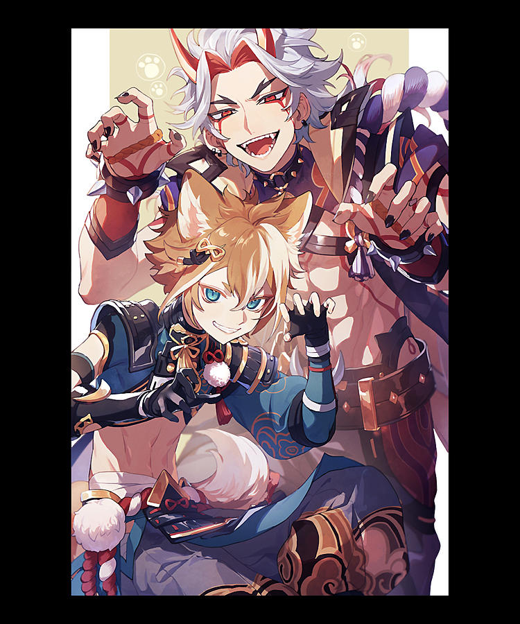Strong Ground Leader Nice Arataki Itto And Gorou Genshin Impact Cool Gifts Digital Art by Zery ...