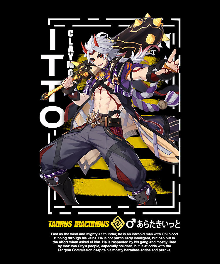 Strong Ground Leader Nice Arataki Itto Genshin Impact Aesthetic Gift For Birthday Digital Art by ...