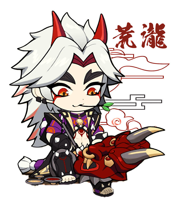 Strong Ground Leader Nice Genshin Impact Arataki Itto Gift Digital Art by Zery Bart | Pixels