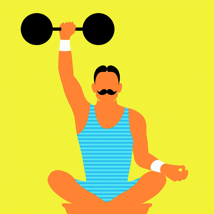 Strongman lifting dumb bell while meditating Digital Art by Patrick ...